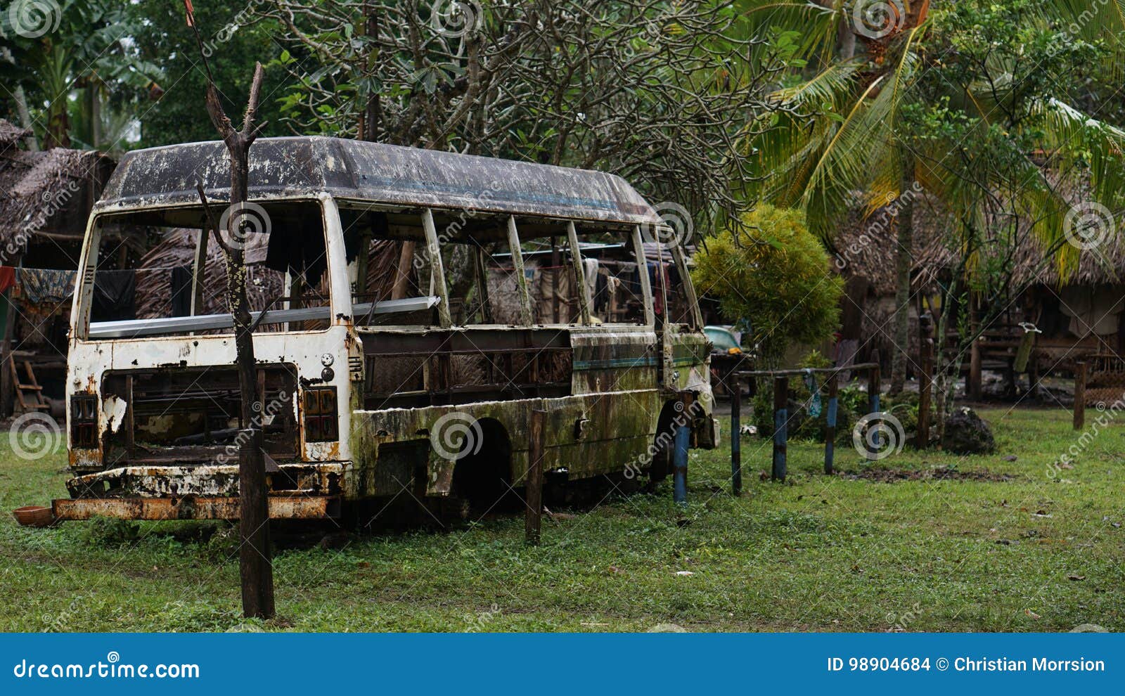 Old Rusted Bus in Tropical Setting Stock Photo - Image of travel ...
