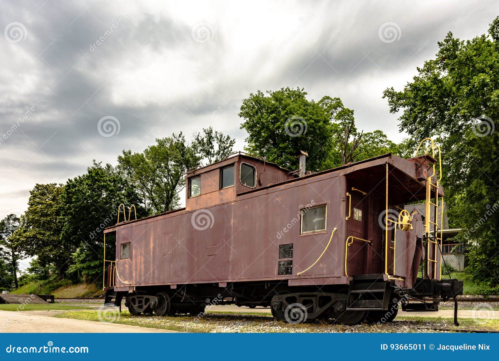Old rusted caboose stock image. Image of clouds, storm - 93665011