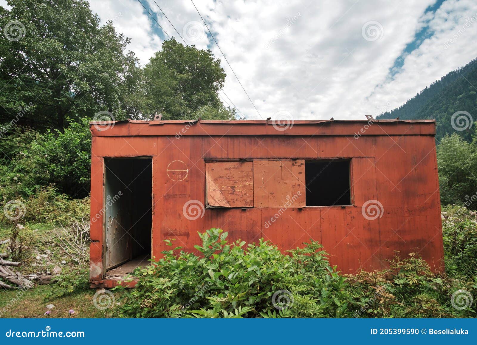 Old rusted cargo container stock photo. Image of industrial - 205399590