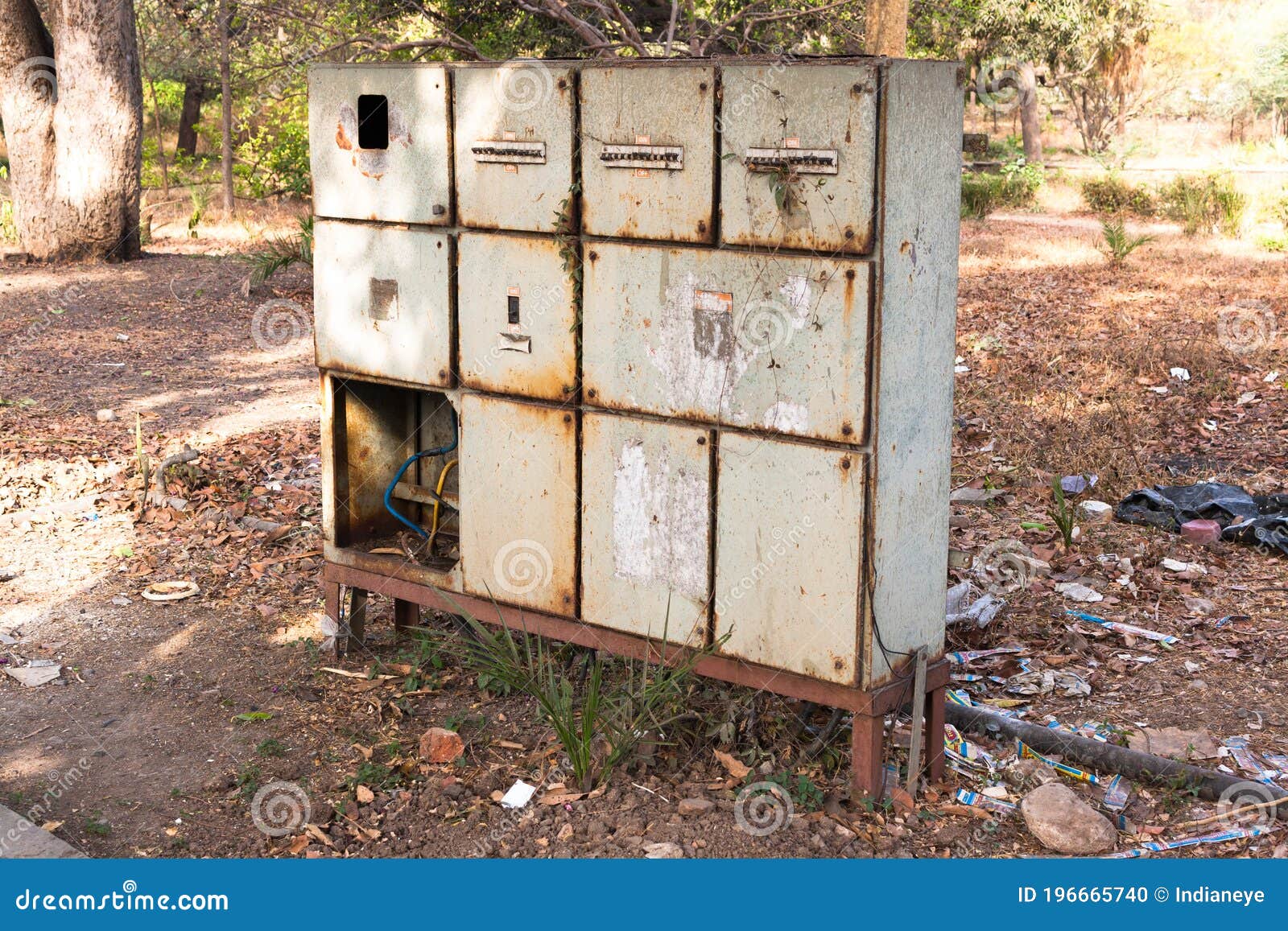Old rusted electric panel stock photo. Image of remote - 196665740