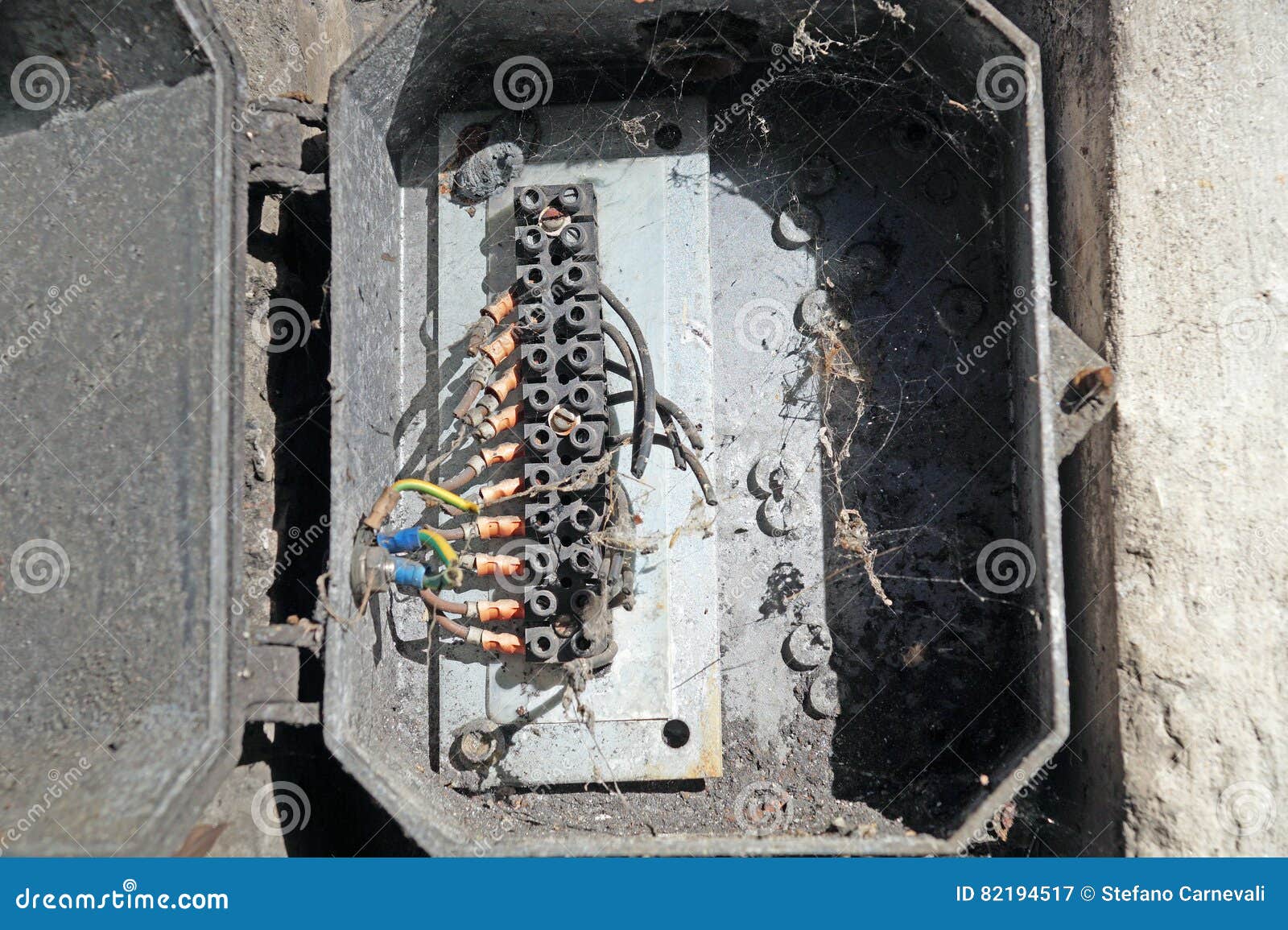 Rusted Electrical Box On Old Wooden Utility Pole Stock Image ...