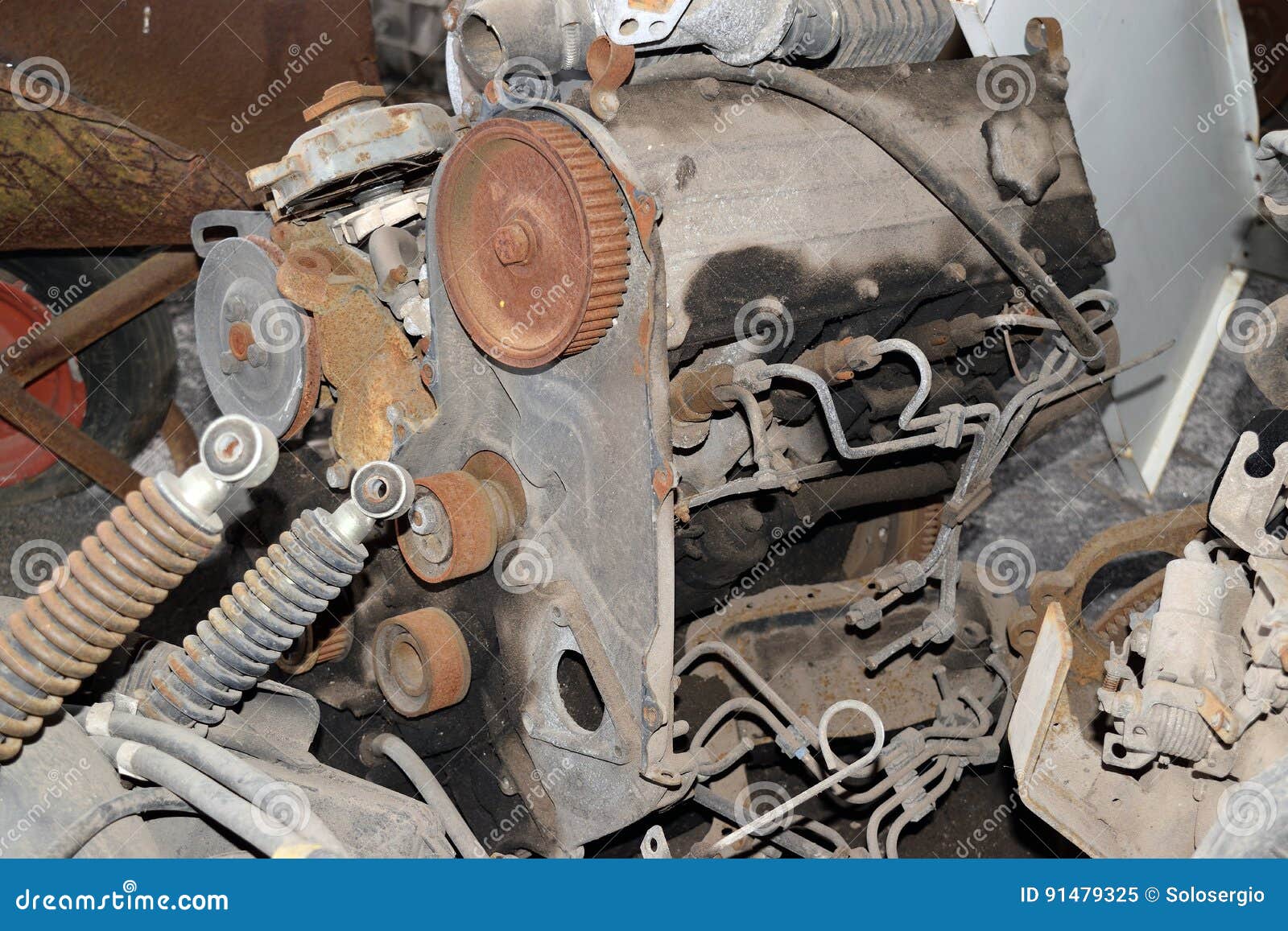 Old rusted engine stock image. Image of mechanical, parts - 91479325