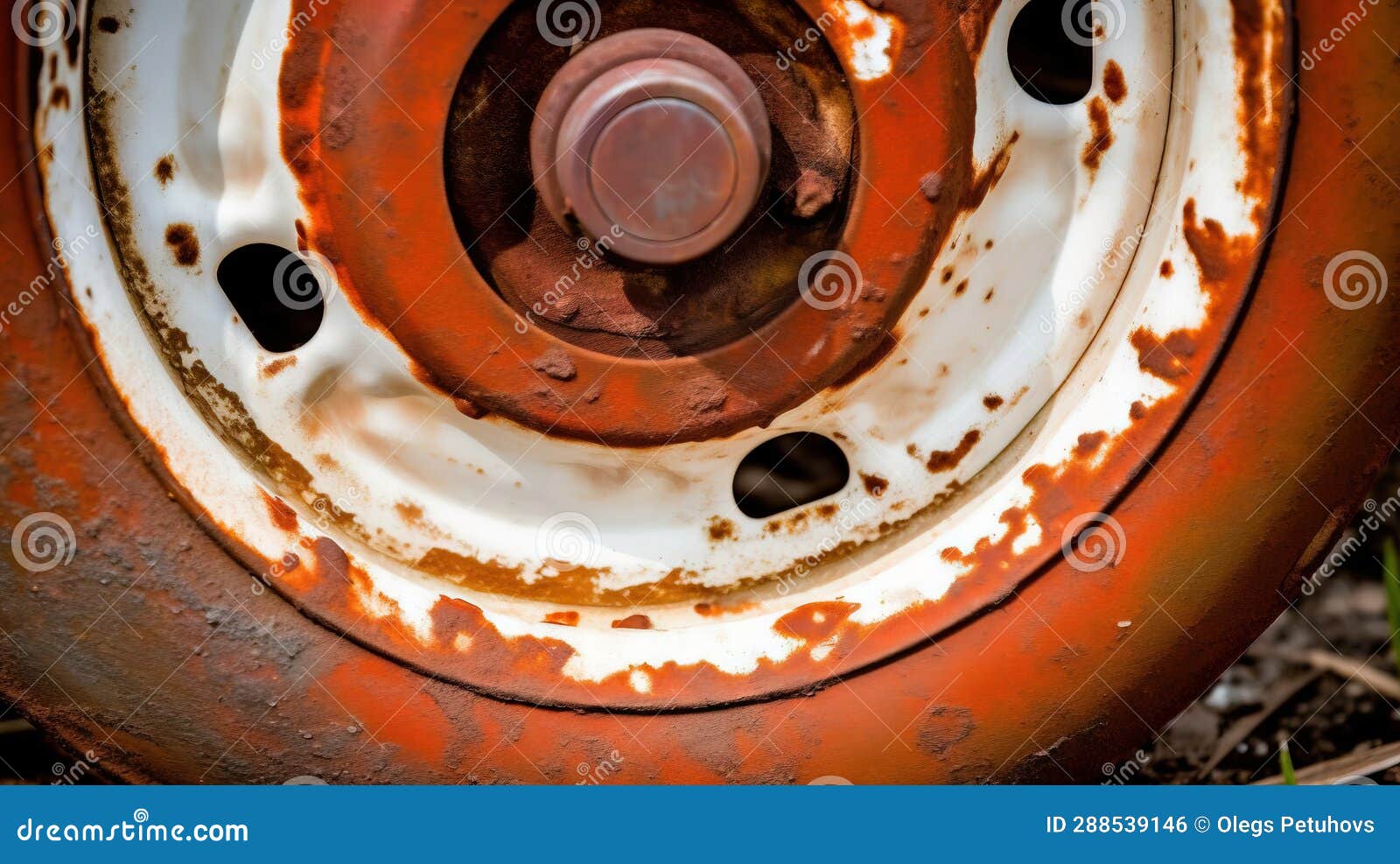 A Rusted Fire Hydrant Sitting On Top Of A Pile Of Rubble. Generative AI ...