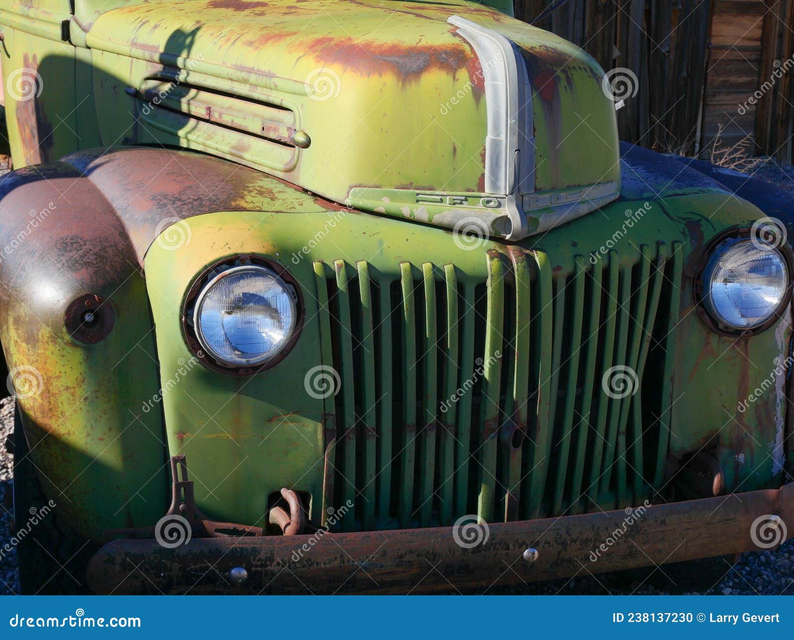 Old rusted Ford truck stock photo. Image of front, motorcar - 238137230