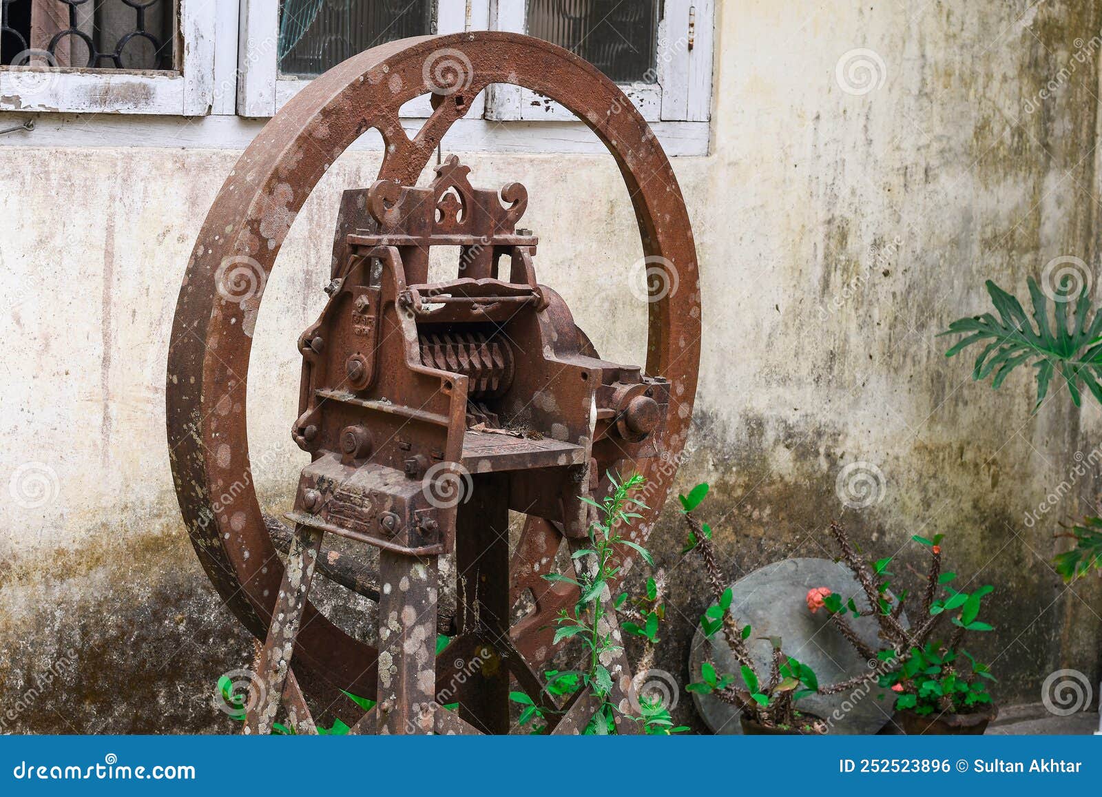Old and Rusted Hand Operated Chaff Cutter Stock Photo - Image of ...