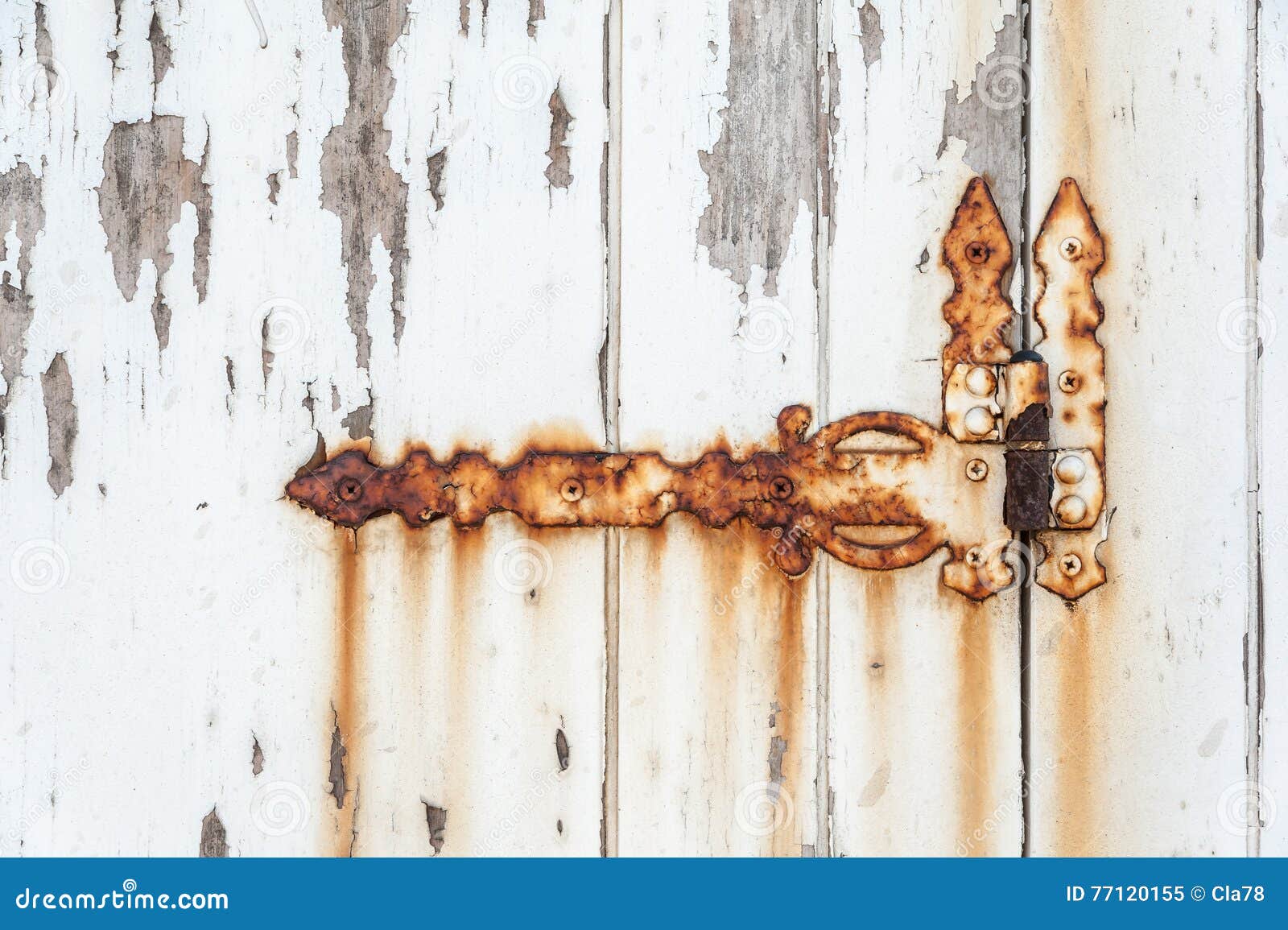 Old Rusted Hinge on a White Door Stock Image - Image of background ...
