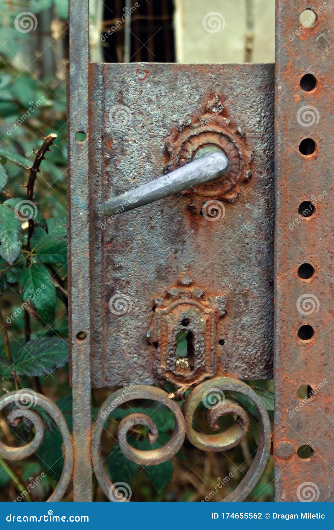 Old rusted metal keyhole stock photo. Image of blocked - 174655562