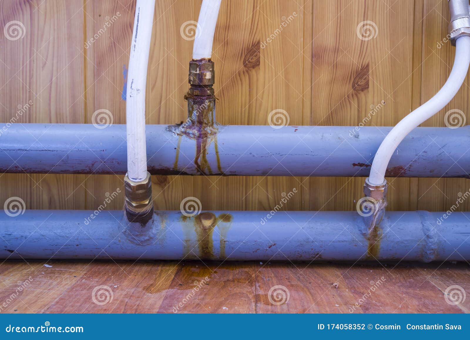 Old rusted water pipes stock photo. Image of equipment - 174058352