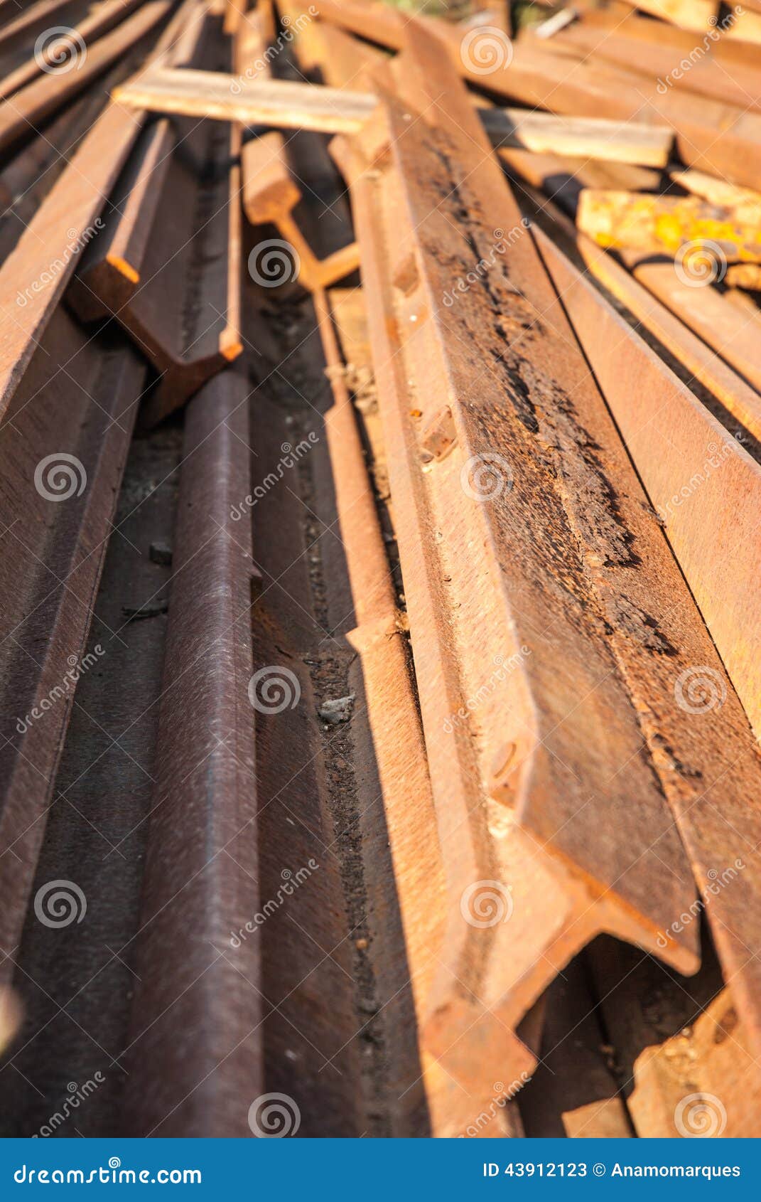 Old rusted rails stock image. Image of irony, construction - 43912123