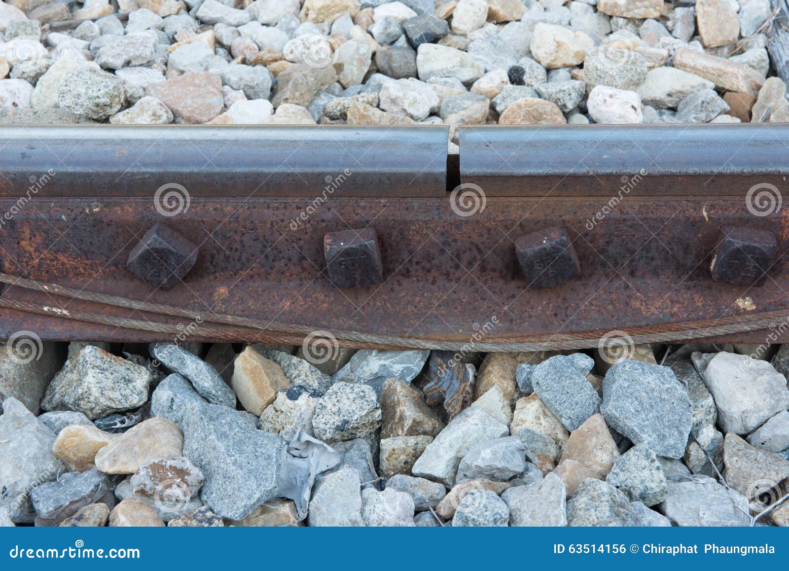 Old Rusted on Railroad. Rusty Metal Rail Track Fixed on St Stock Photo ...