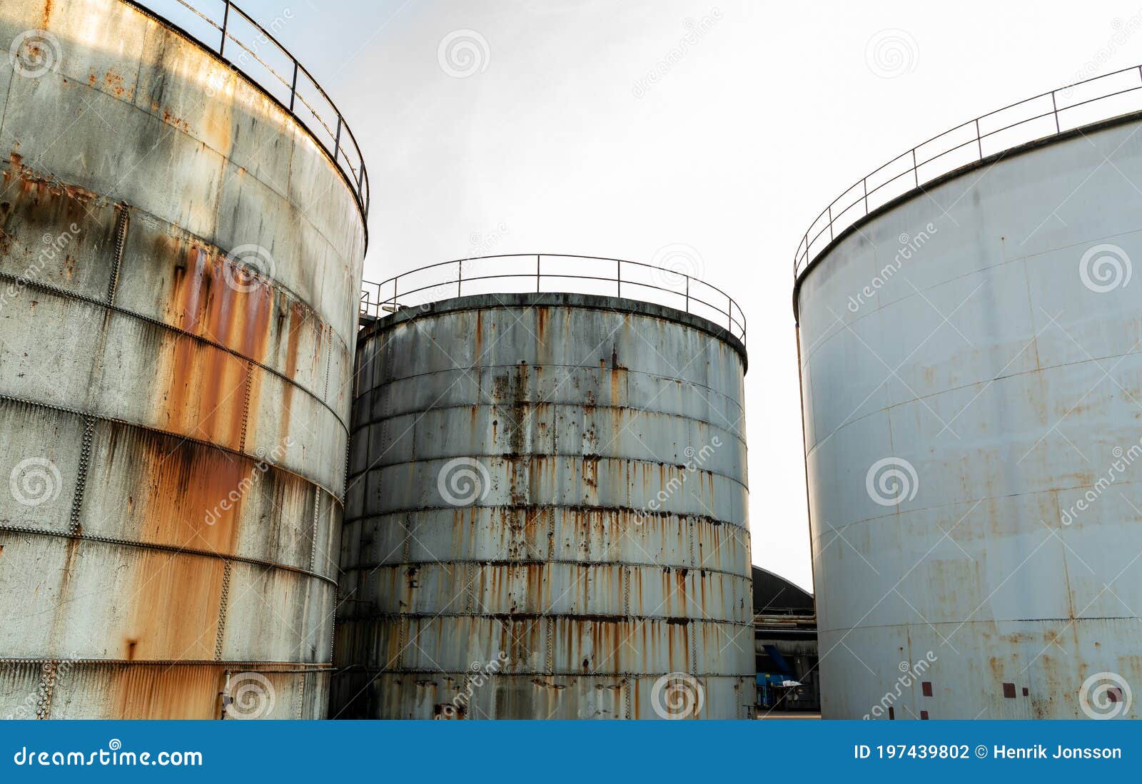Rusty Steel Silos for Storage Stock Photo - Image of flammable, cereal ...