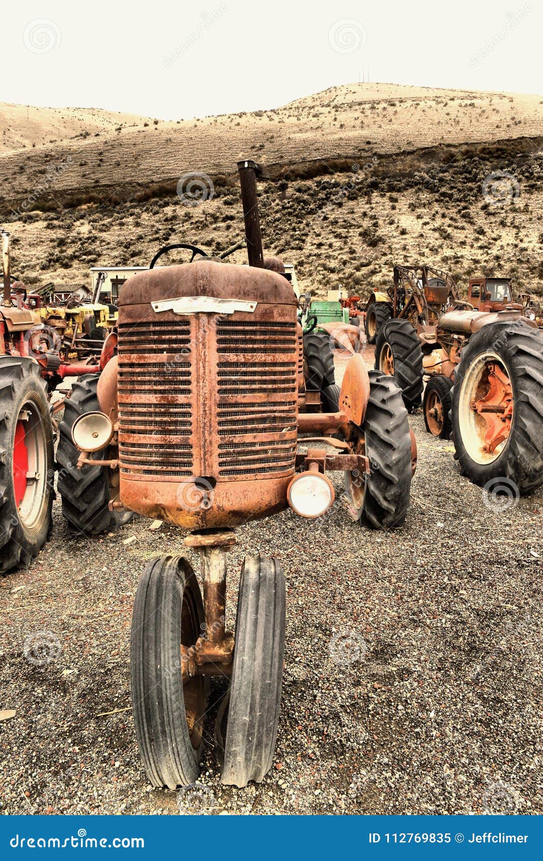 Old rusted tractor stock image. Image of fading, rusted - 112769835