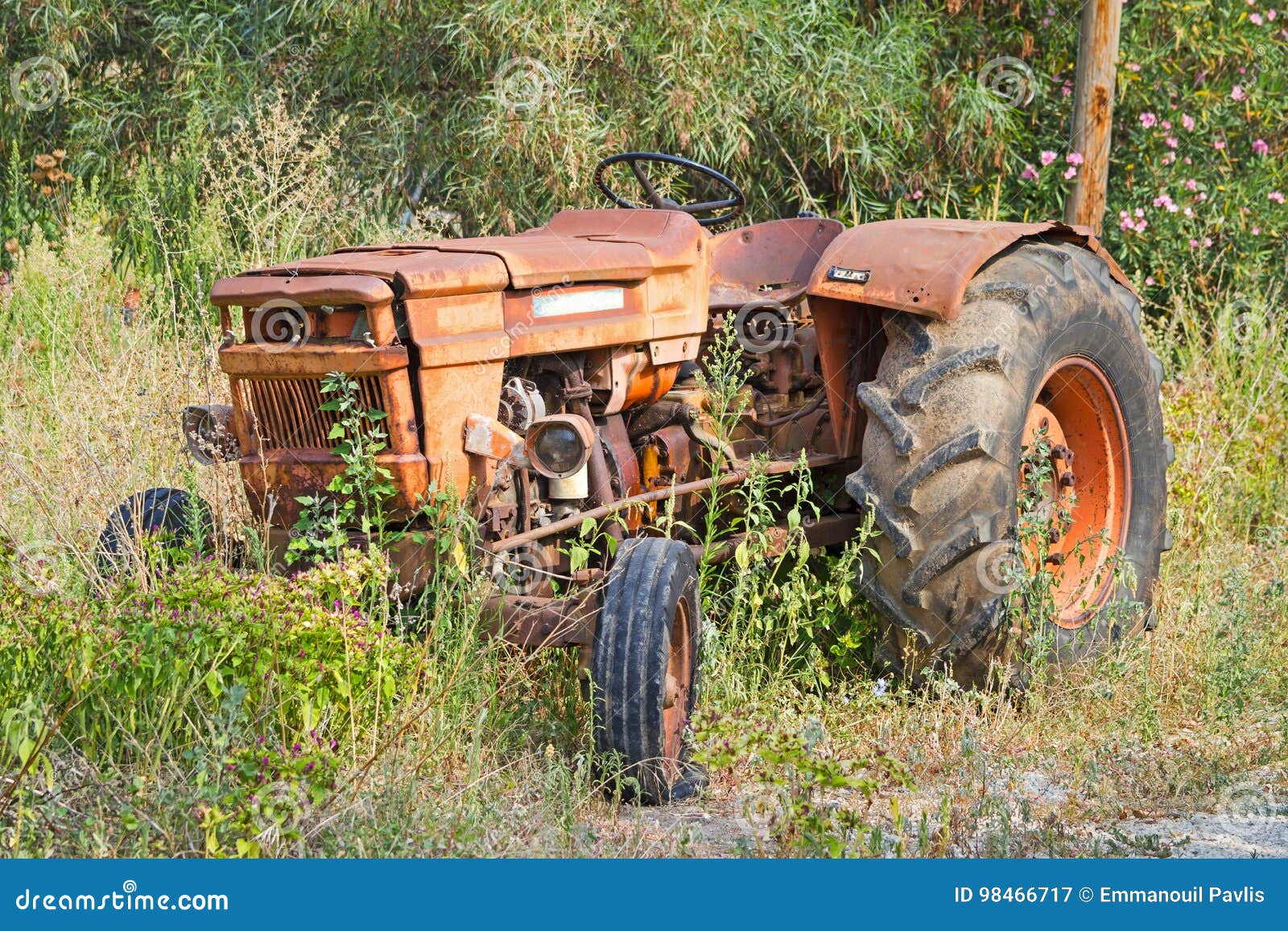 Old rusted tractor. stock image. Image of tool, classic - 98466717