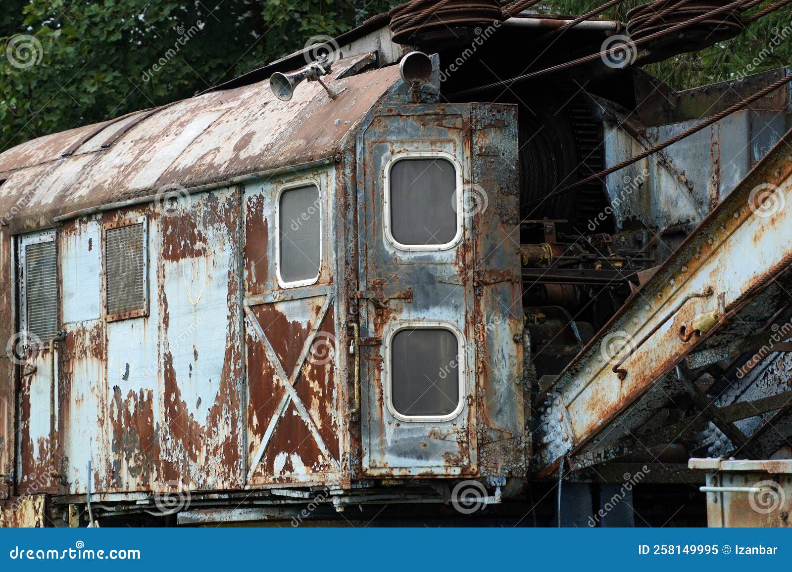 Old Rusted Train Crane Abandoned Stock Image - Image of crane, place ...