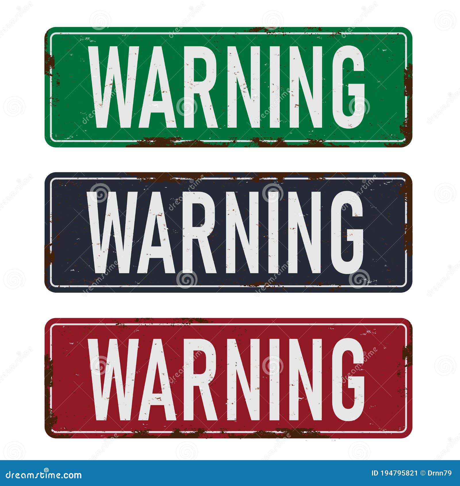 Old Rusted Warning Sign on a White Background Stock Vector ...