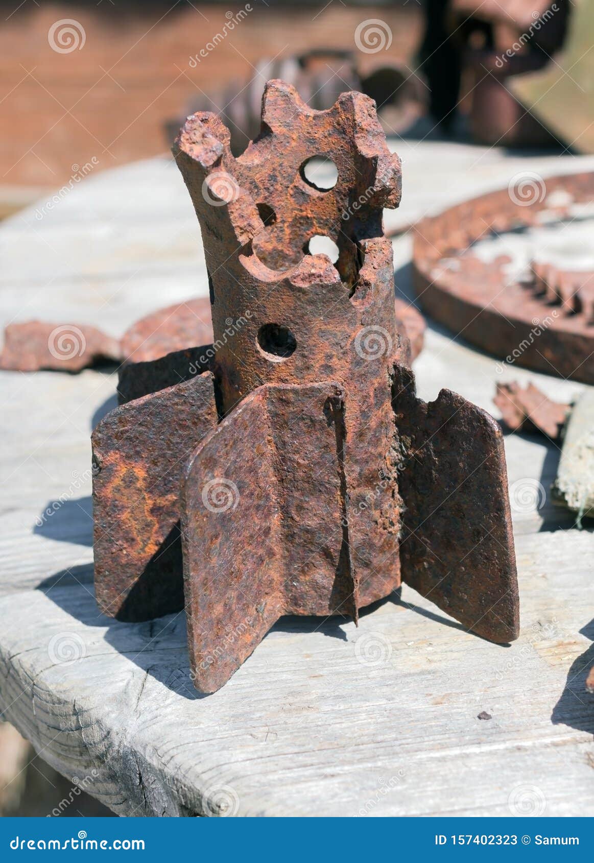 Old World War II Splinter of Mortar Shell Stock Image - Image of ...