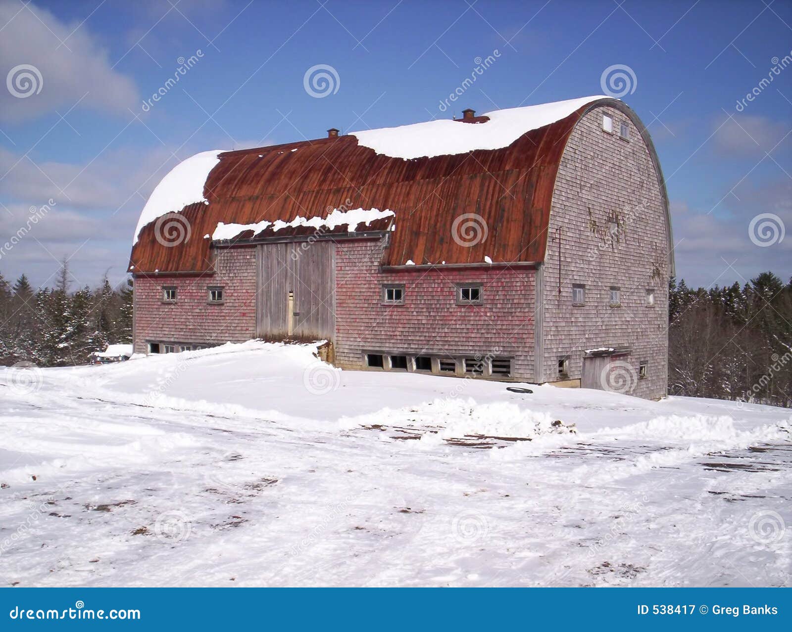 Old rustic barn stock image. Image of snow, landscape, historical - 538417