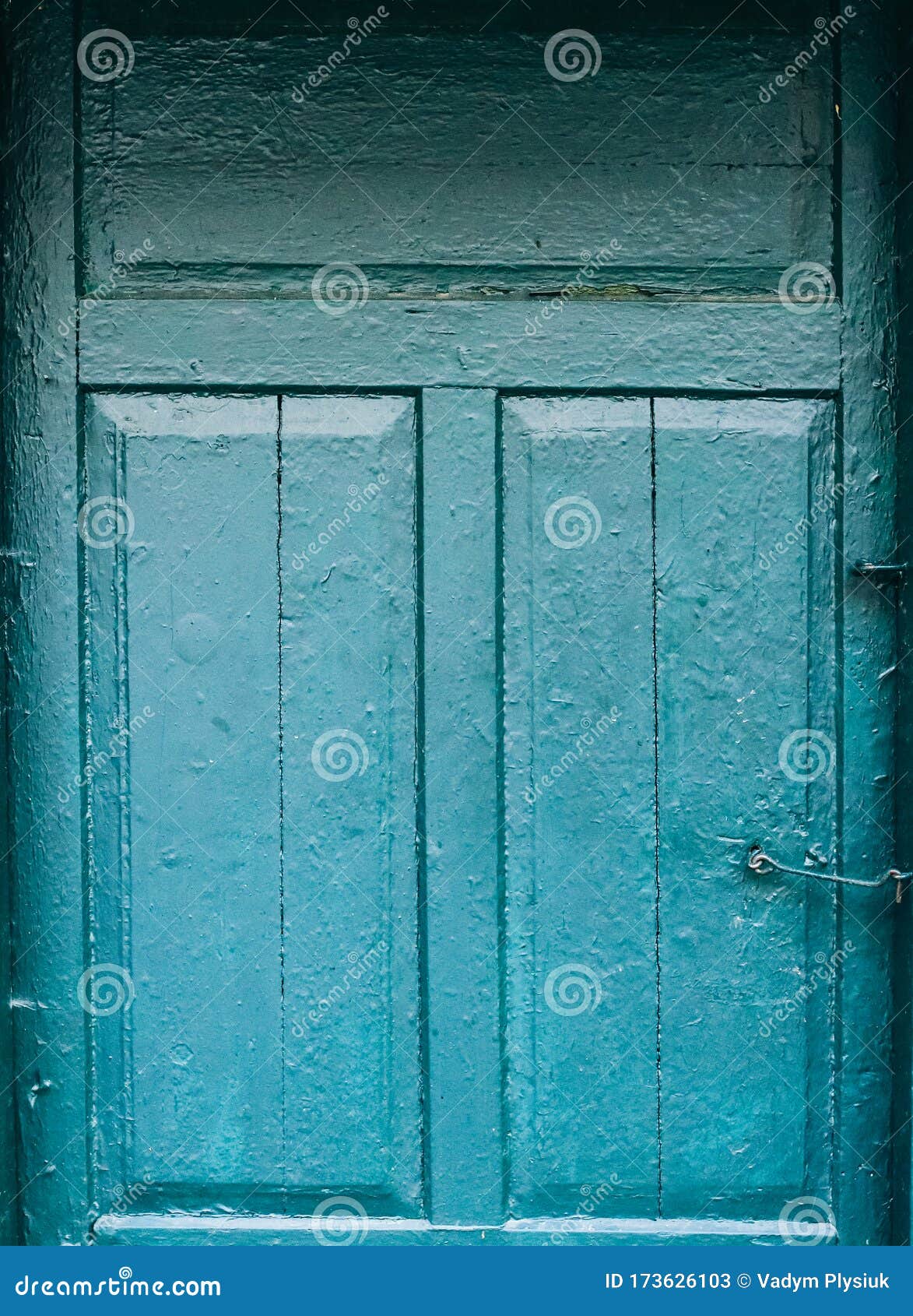 Old Rustic Blue Doors in the Village House Stock Image - Image of ...