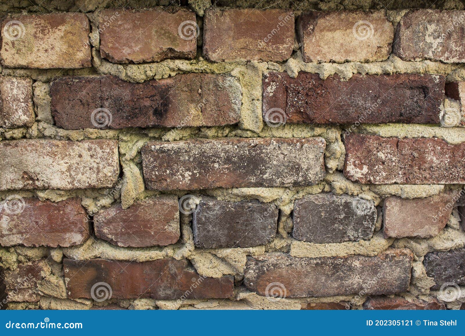 Old Rustic Brick Wall in Natural Colours Stock Image - Image of texture ...
