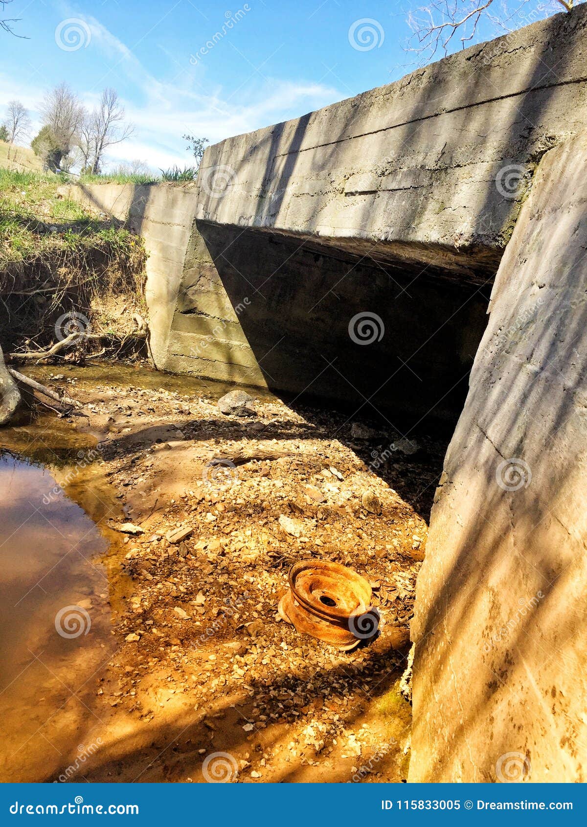Old Rustic Bridge stock image. Image of creek, bridge - 115833005
