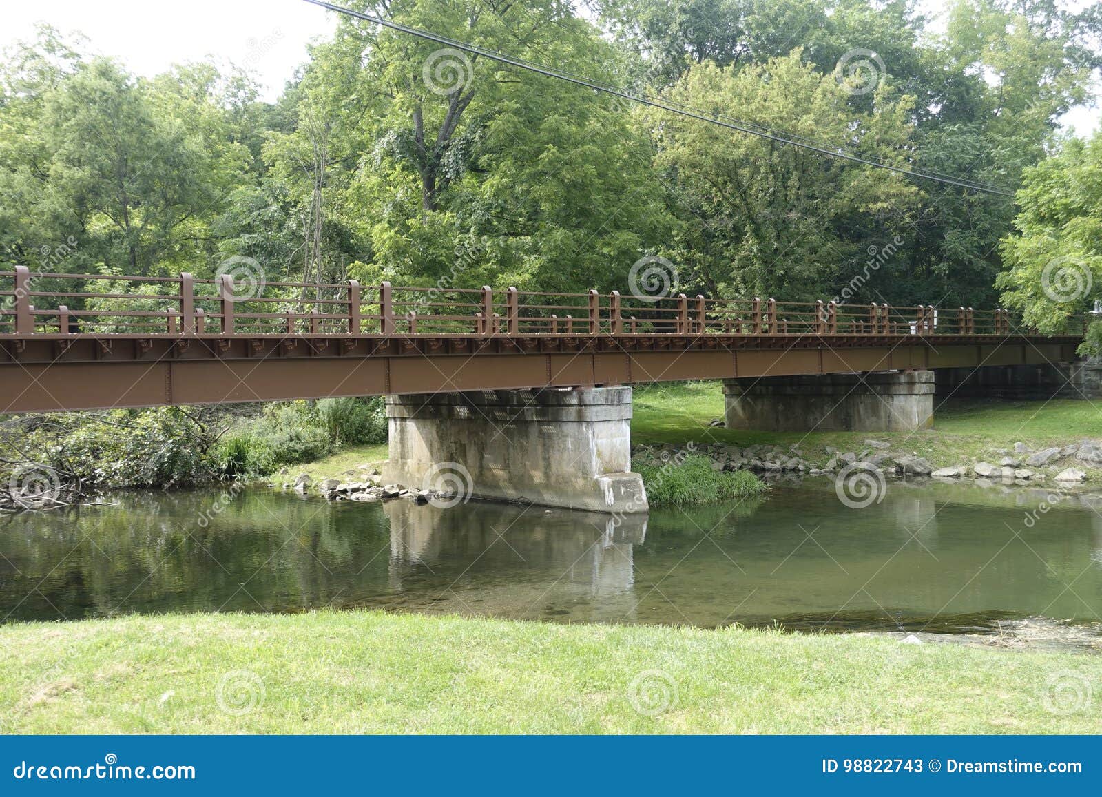 An old rustic bridge stock image. Image of creek, forest - 98822743