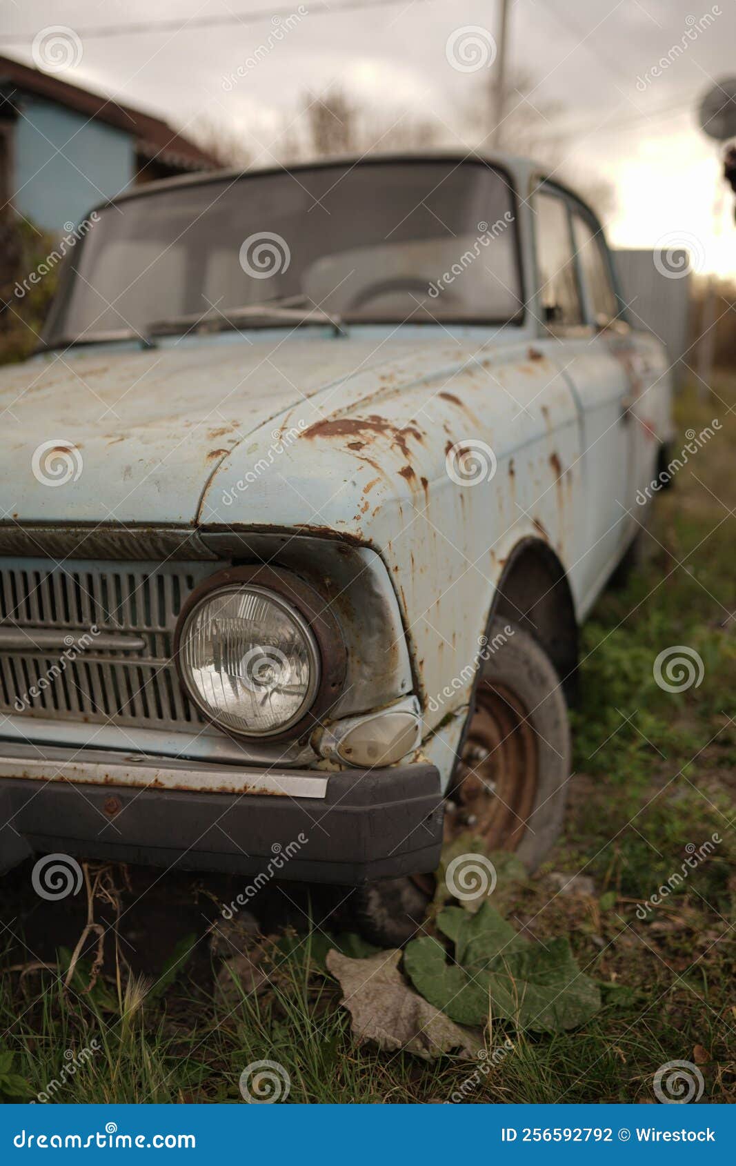 Old Rustic Car Abandoned on the Backyard Stock Photo - Image of retro ...