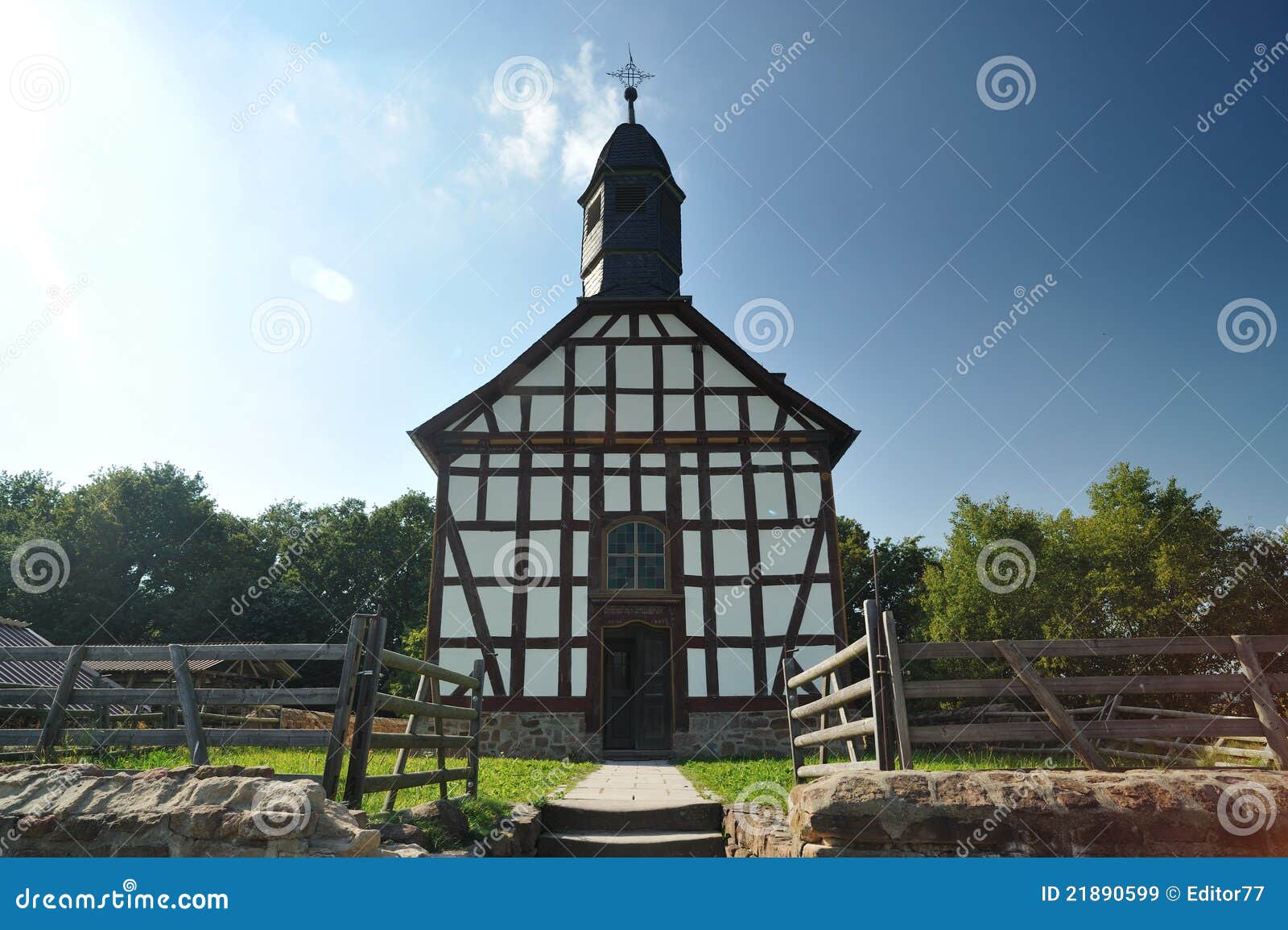 Old Rustic Catholic Wooden Church Stock Image - Image of ridge, forest ...