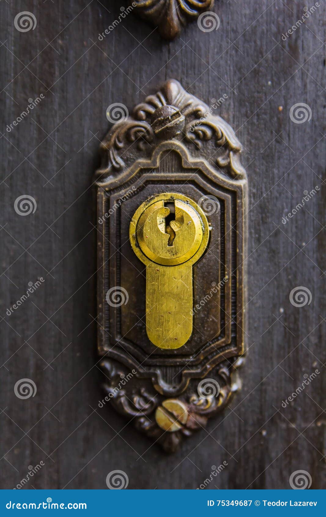Old rustic door lock stock image. Image of wood, aged - 75349687