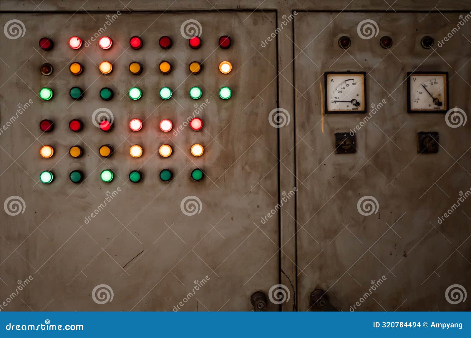 Old and Rustic Electrical Control Panel Stock Photo - Image of meter ...