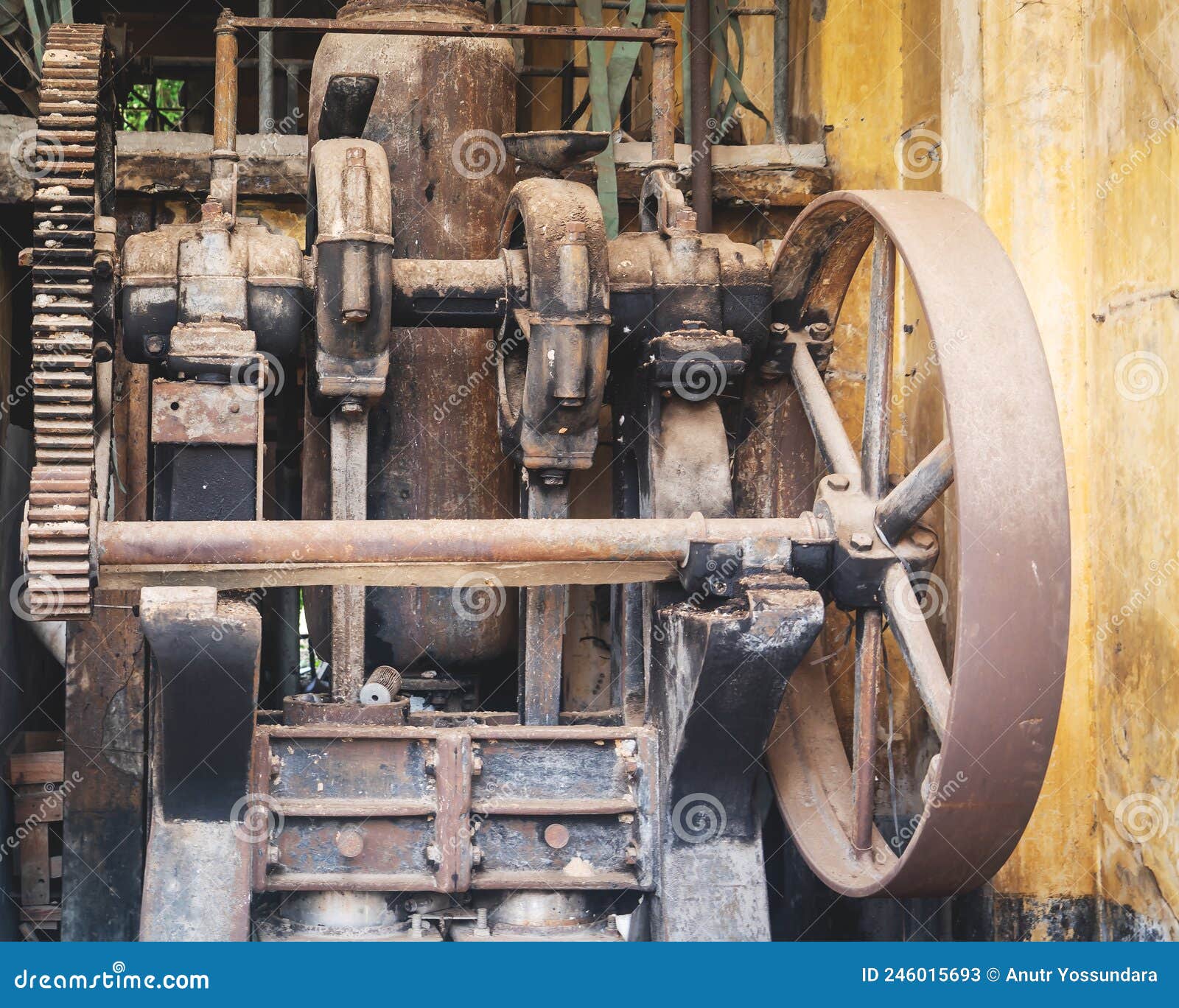 Old Rustic Factory Machinery in Abandoned Factory Stock Image - Image ...