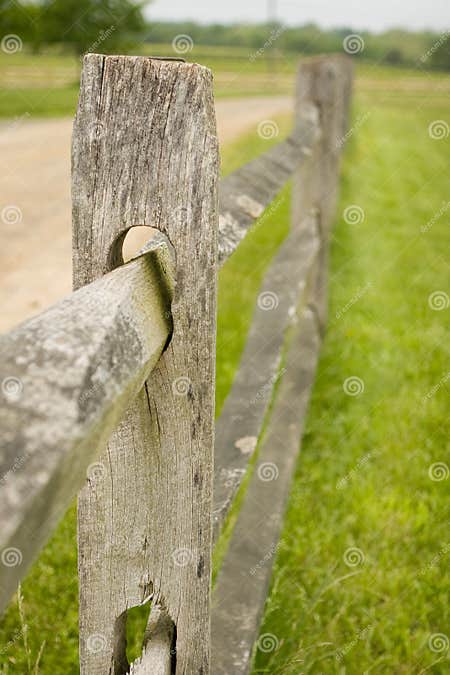 Old rustic fence stock image. Image of grass, wooden, road - 5317875