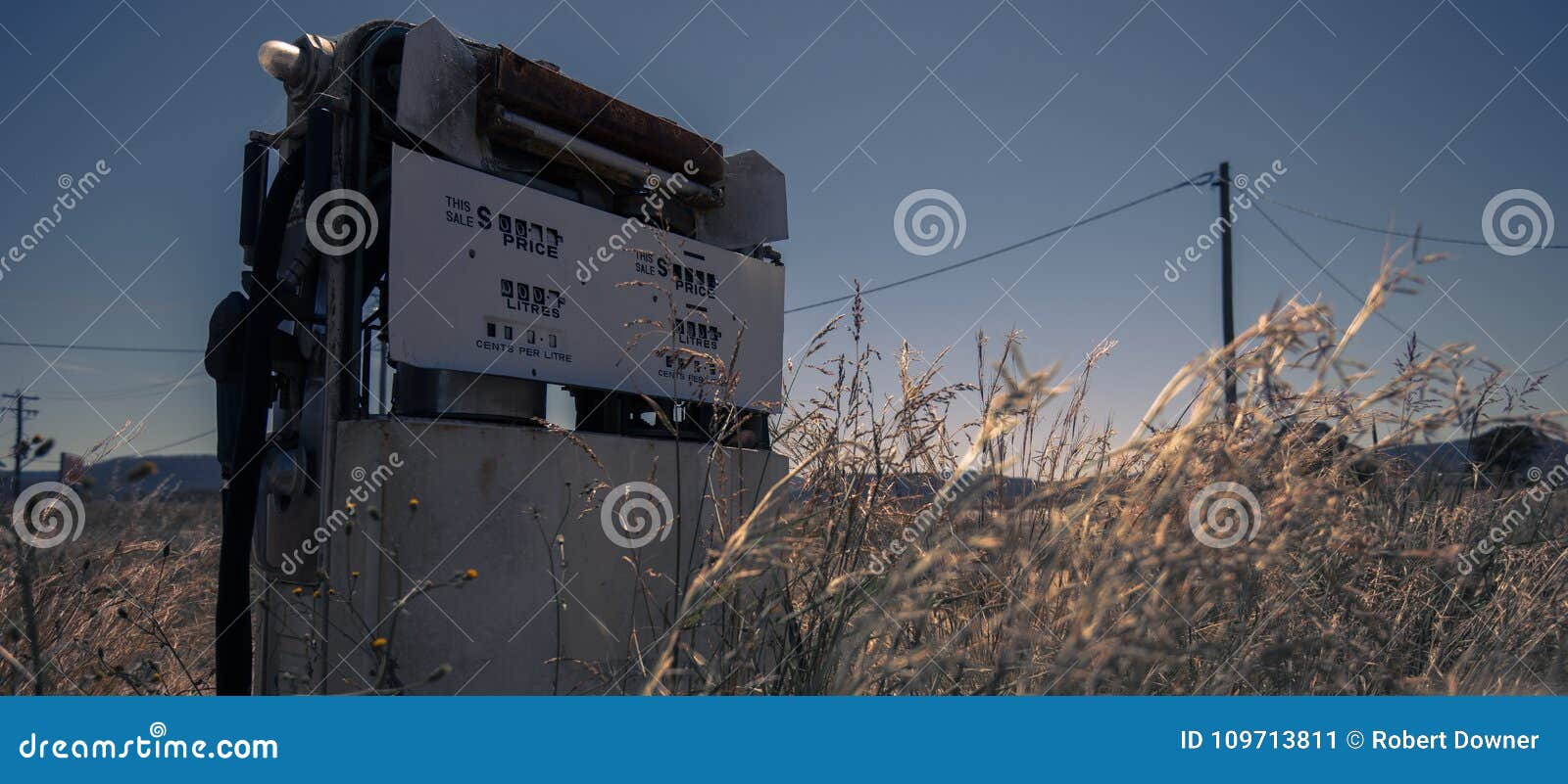 Old Rustic Fuel Pump in the Countryside. Stock Image - Image of vintage ...