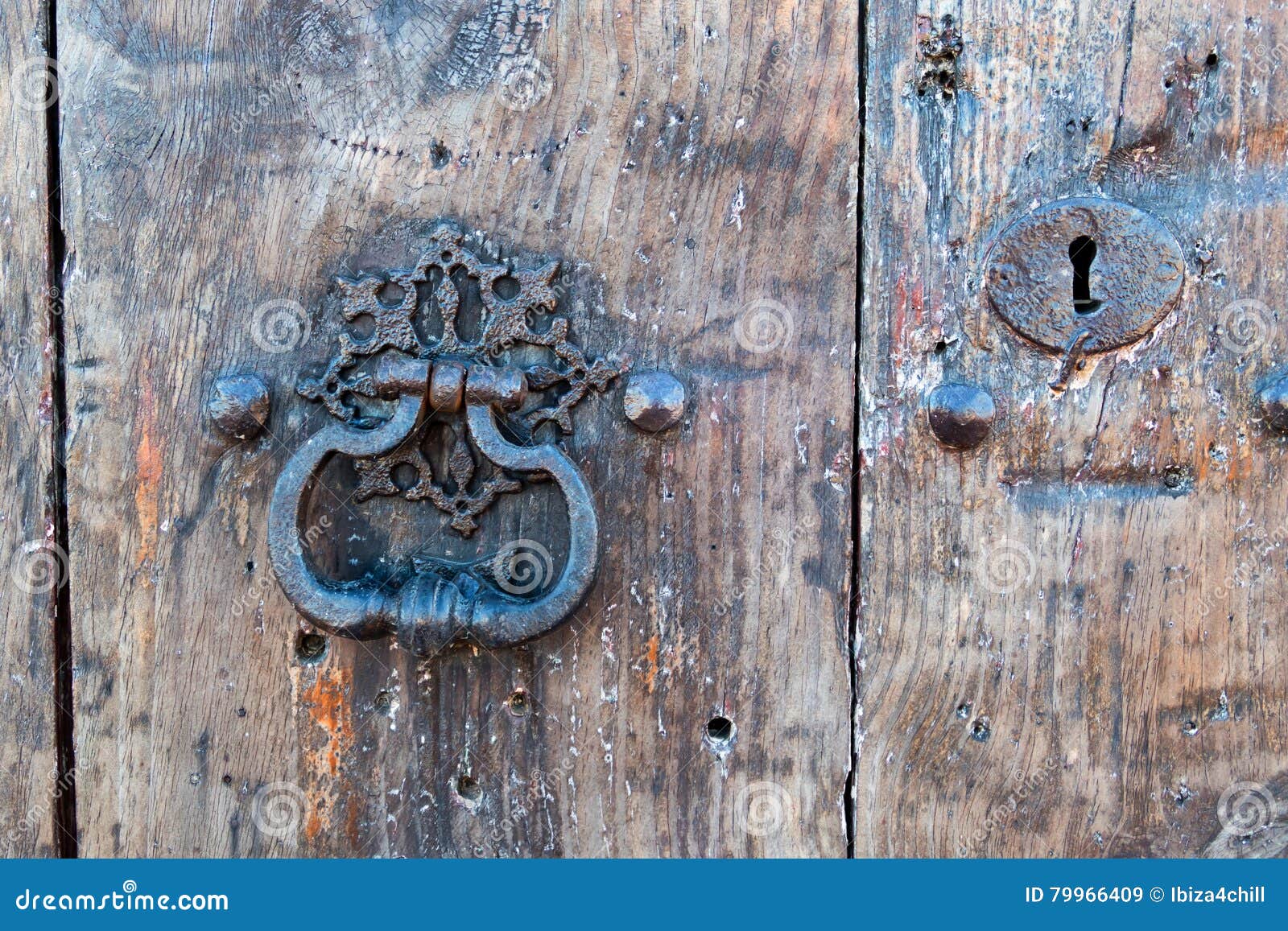 Old rustic handle and lock stock image. Image of classic - 79966409