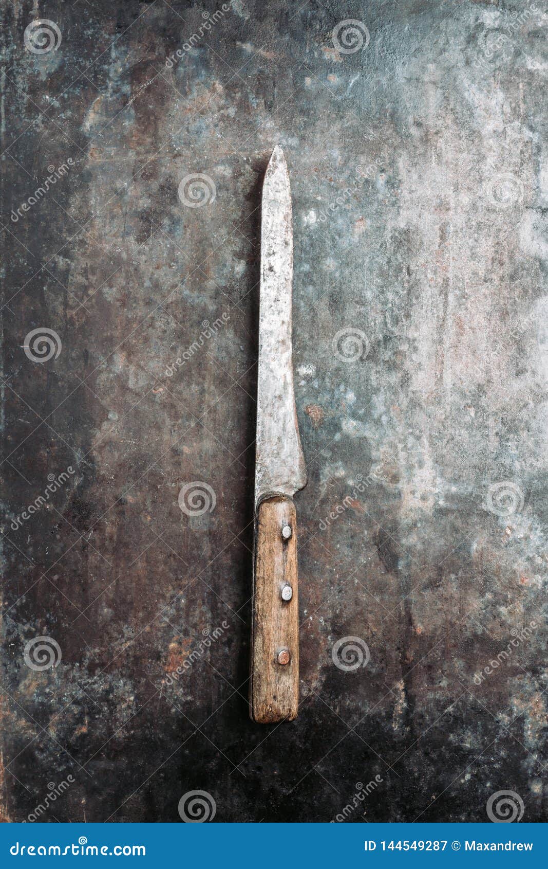 Old Rustic Handmade Knife on the Rustic Background Stock Image - Image ...