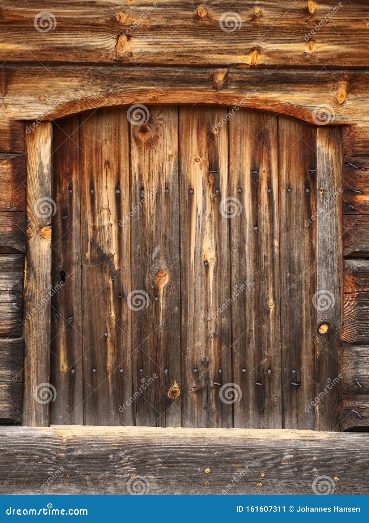 Old and Rustic Hatch on a Log Hut Stock Image - Image of vertical ...