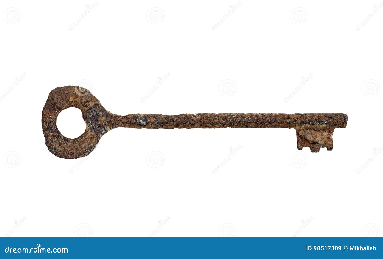 Old Rustic Key Isolated on White Background Stock Image - Image of ...