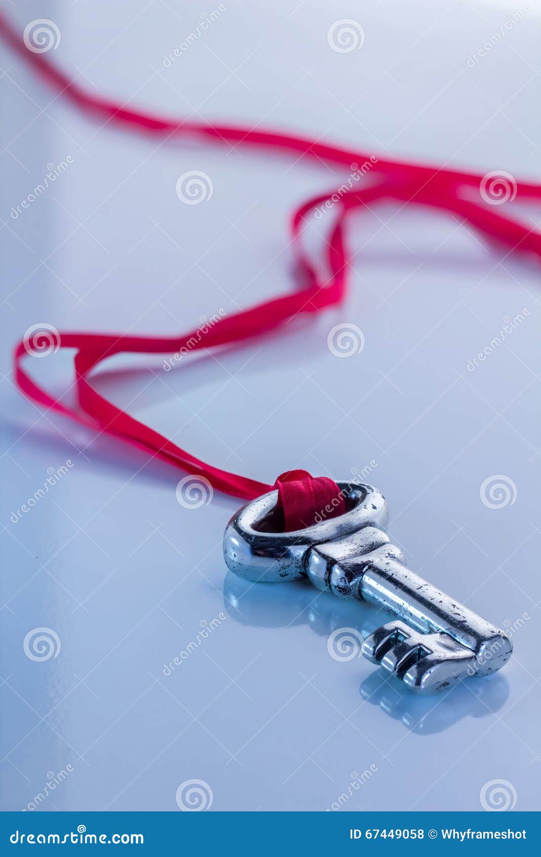 An Old Rustic Key with Red Ribbon Stock Photo - Image of concept, metal ...