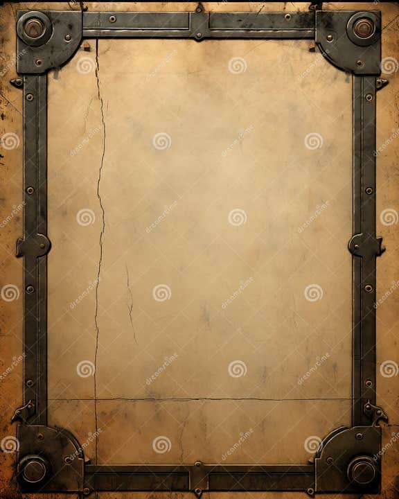 Old Rustic Metal Frame with Border Line AI Generated Stock Illustration ...