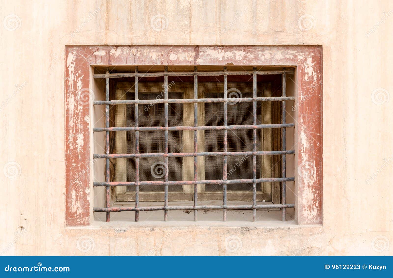 Old Rustic Metal Lattice on Front of Small Window Stock Image - Image ...
