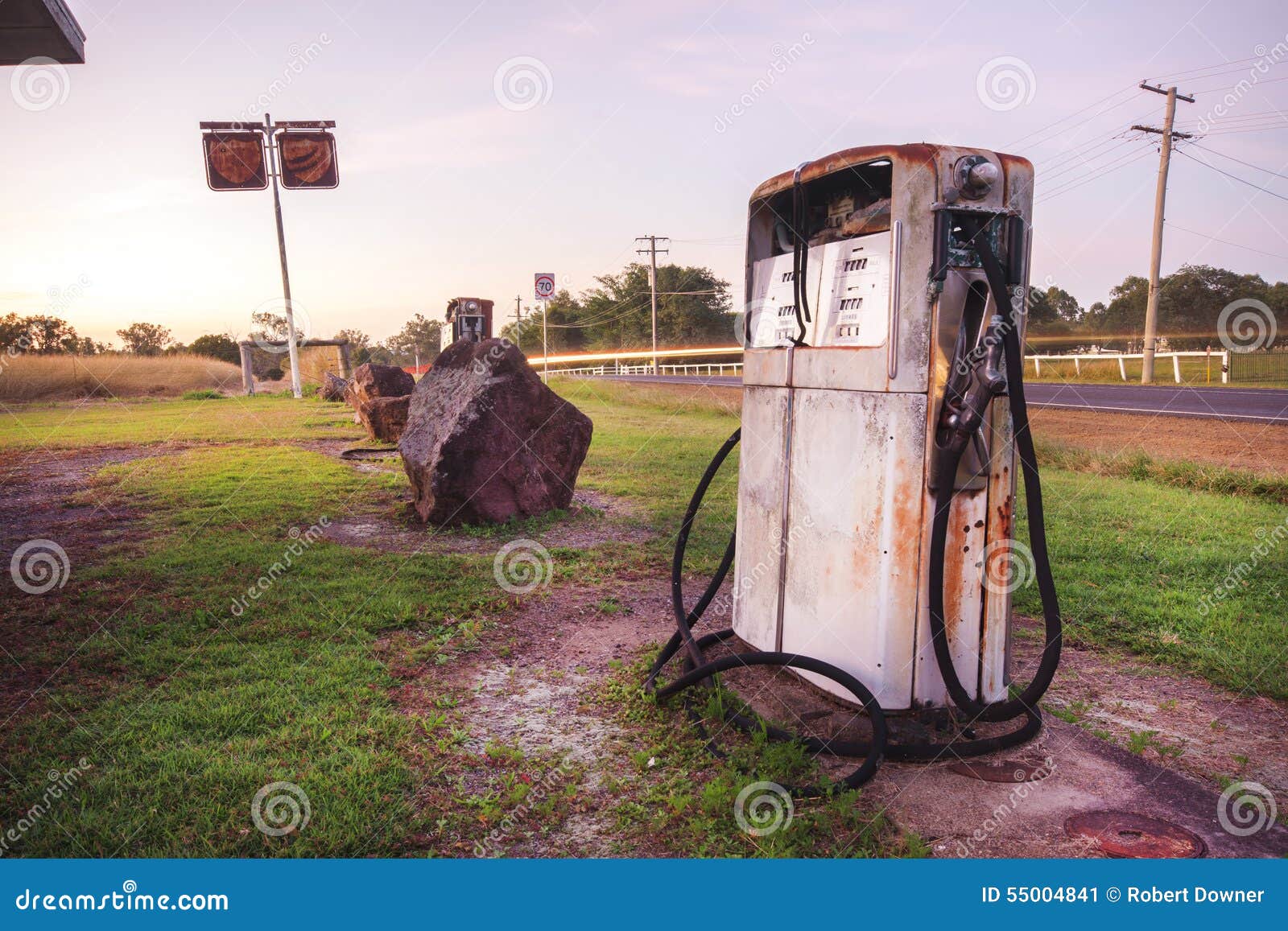 Old Rustic Pump at an Abandoned Fuel Station Stock Image - Image of ...