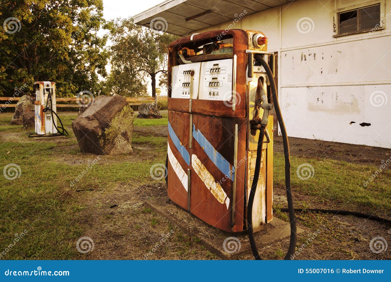 Old Rustic Pump at an Abandoned Fuel Station Stock Photo - Image of ...