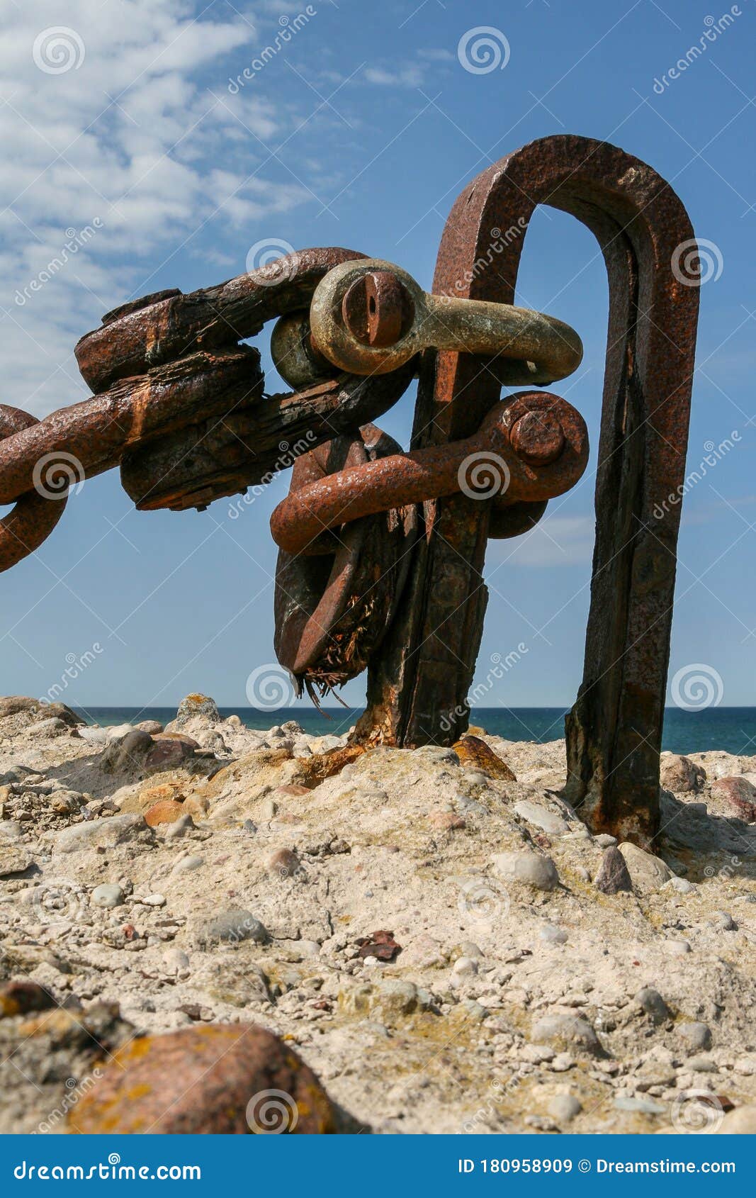 Old Rustic Rusty Anchor Chain Stock Image - Image of restraint, rusty ...