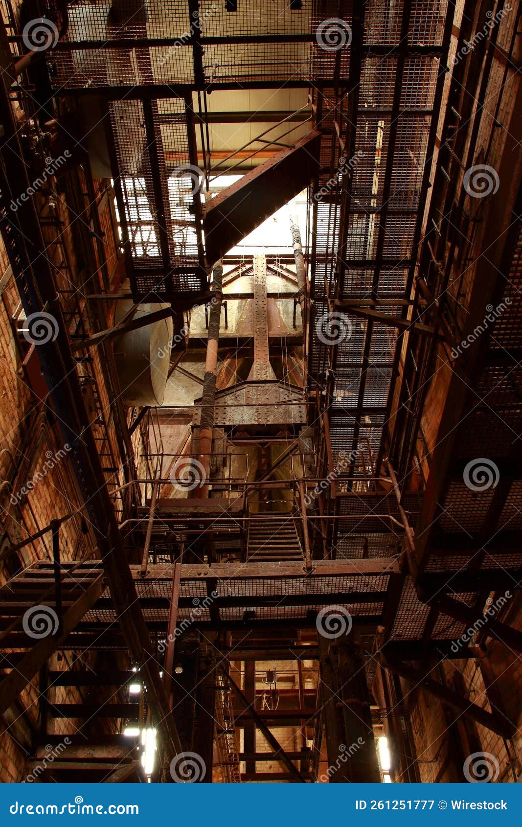 Old and Rustic Staircase of an Old Tower, Low Angle Shot Stock Image ...