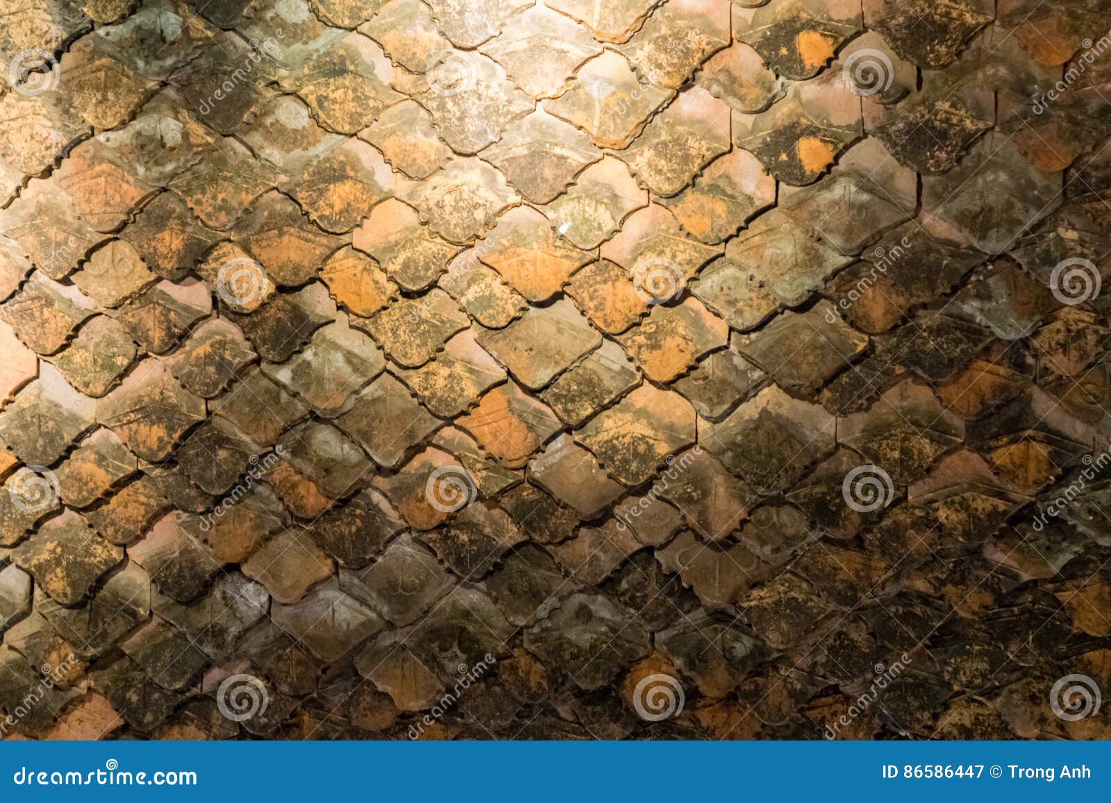 The Old Rustic Terracotta Tile Roof Pattern Background Stock Image ...