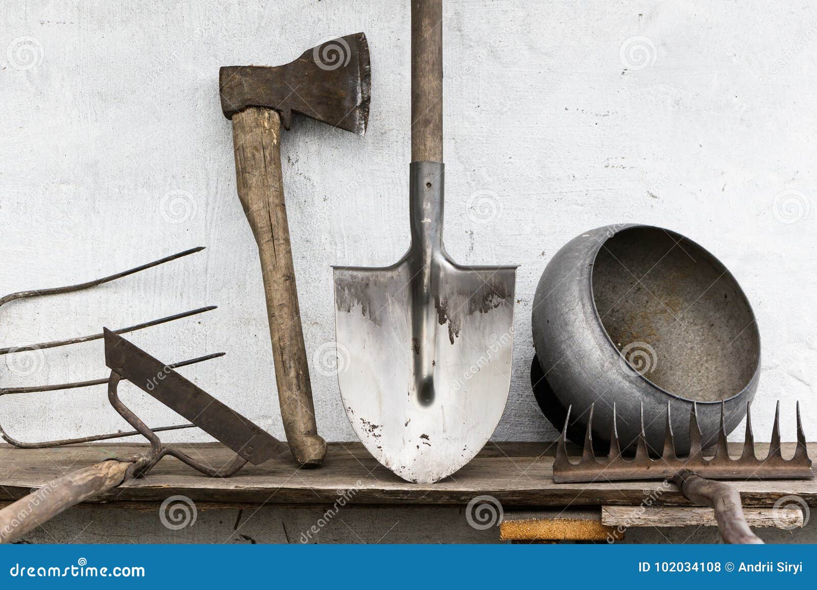 Old rustic tool garden stock photo. Image of agriculture - 102034108