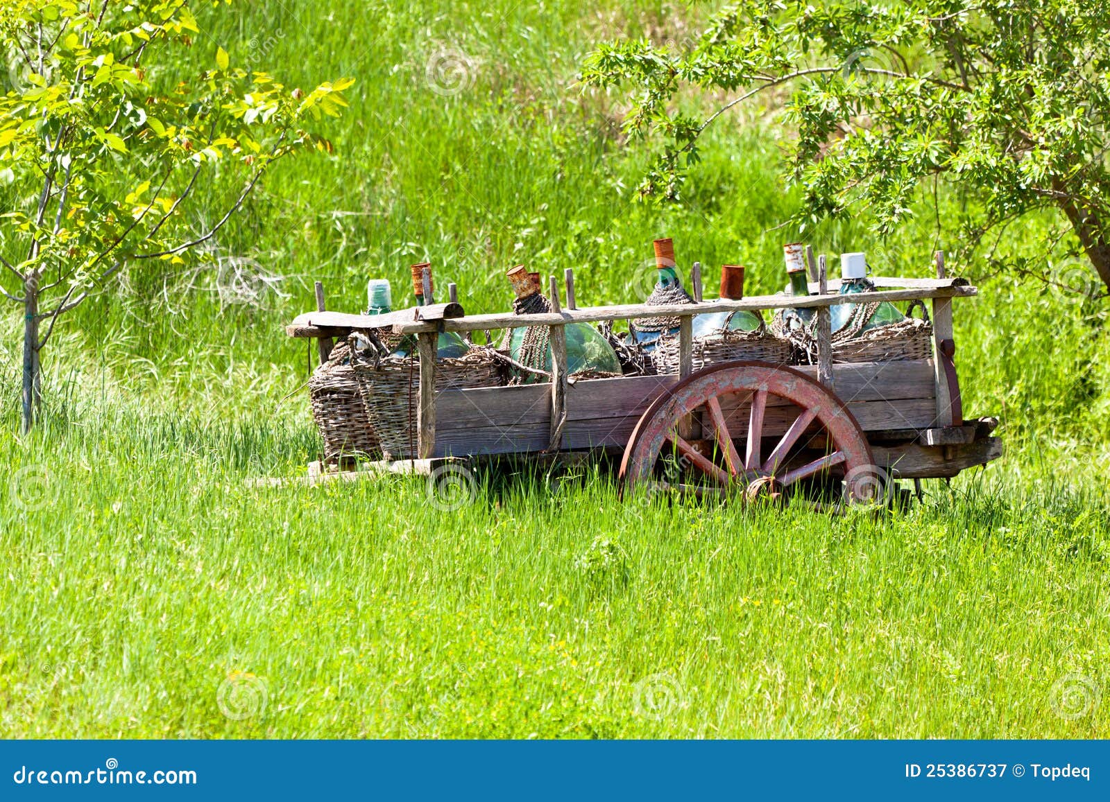 Rustic Wagon Wheel A Wall Royalty-Free Stock Photography ...
