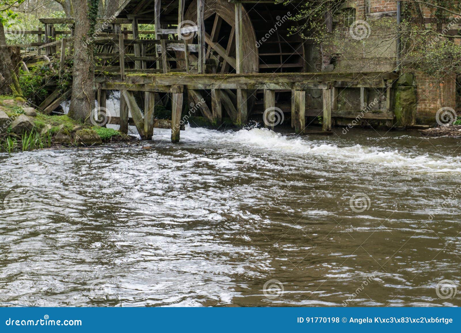 Old rustic water mil stock photo. Image of water, watermill - 91770198