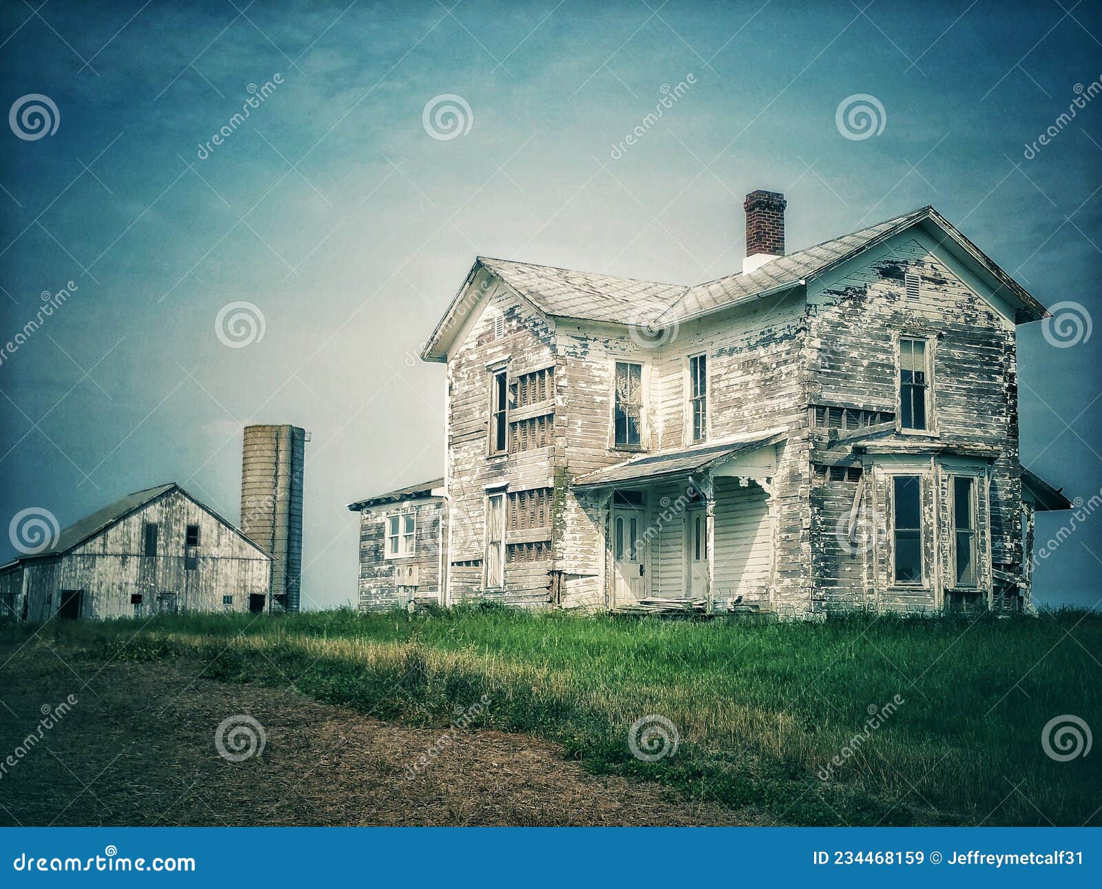 Old Rustic White Farm House Stock Image - Image of rustic, house: 234468159