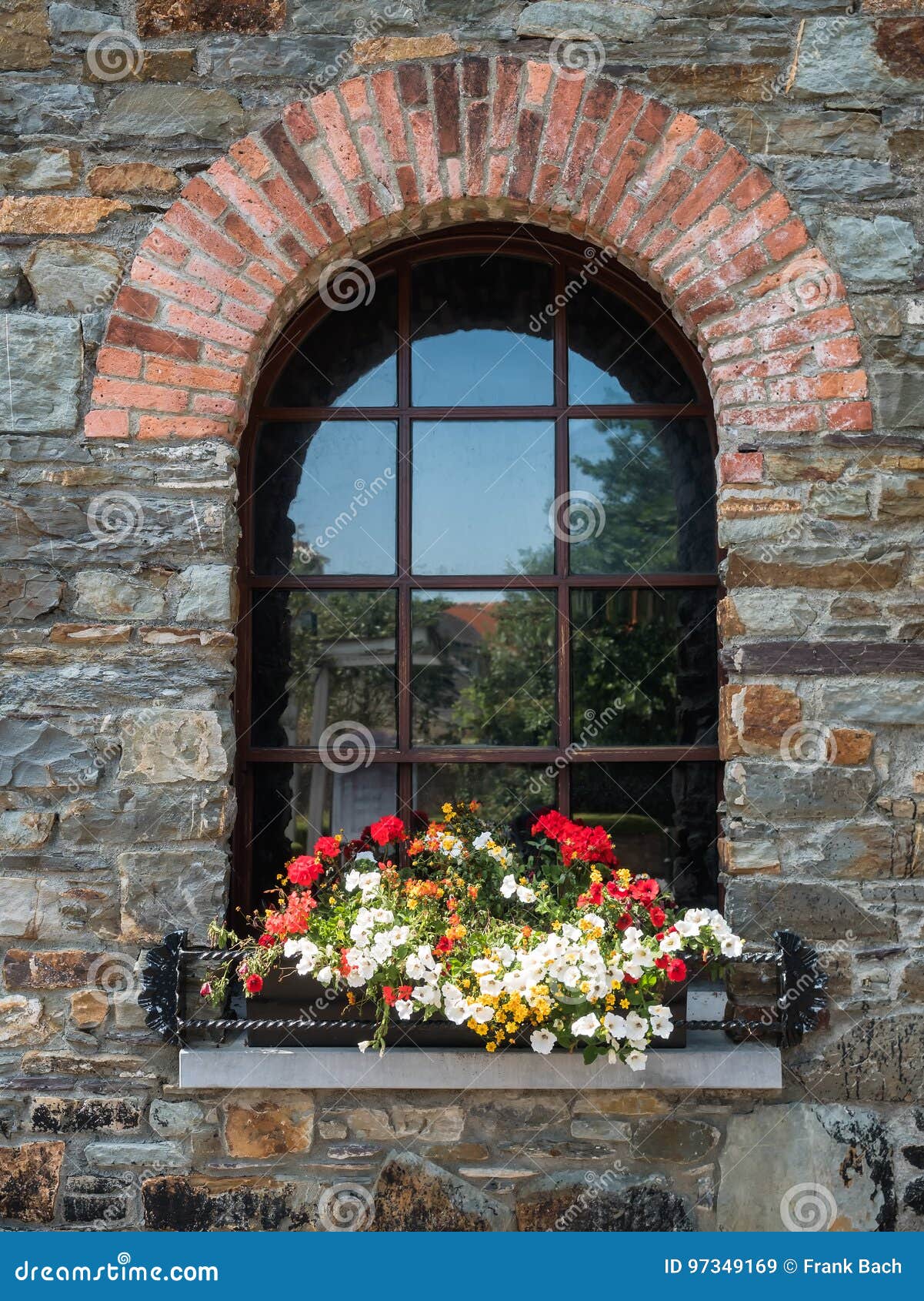Old Rustic Window with Flowers Stock Image - Image of exterior, wooden ...