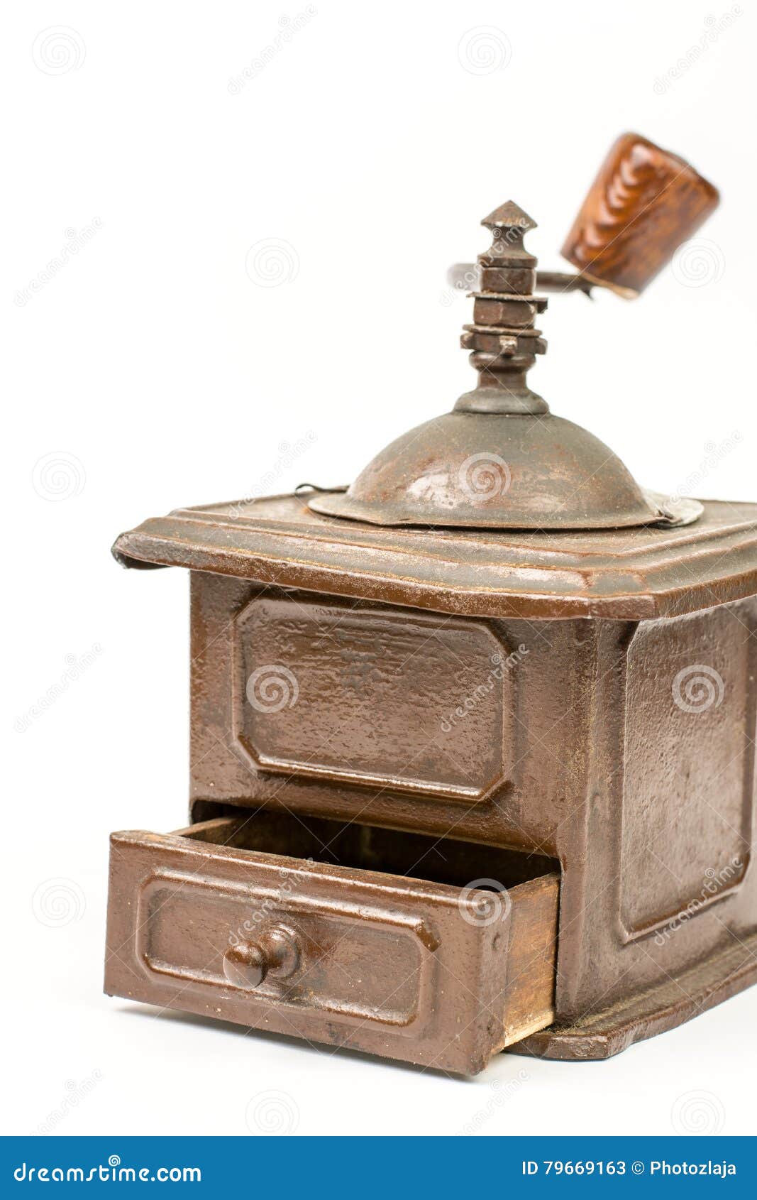 Old Rustic Wooden Hand Mill for Coffee and Spices Stock Image - Image ...
